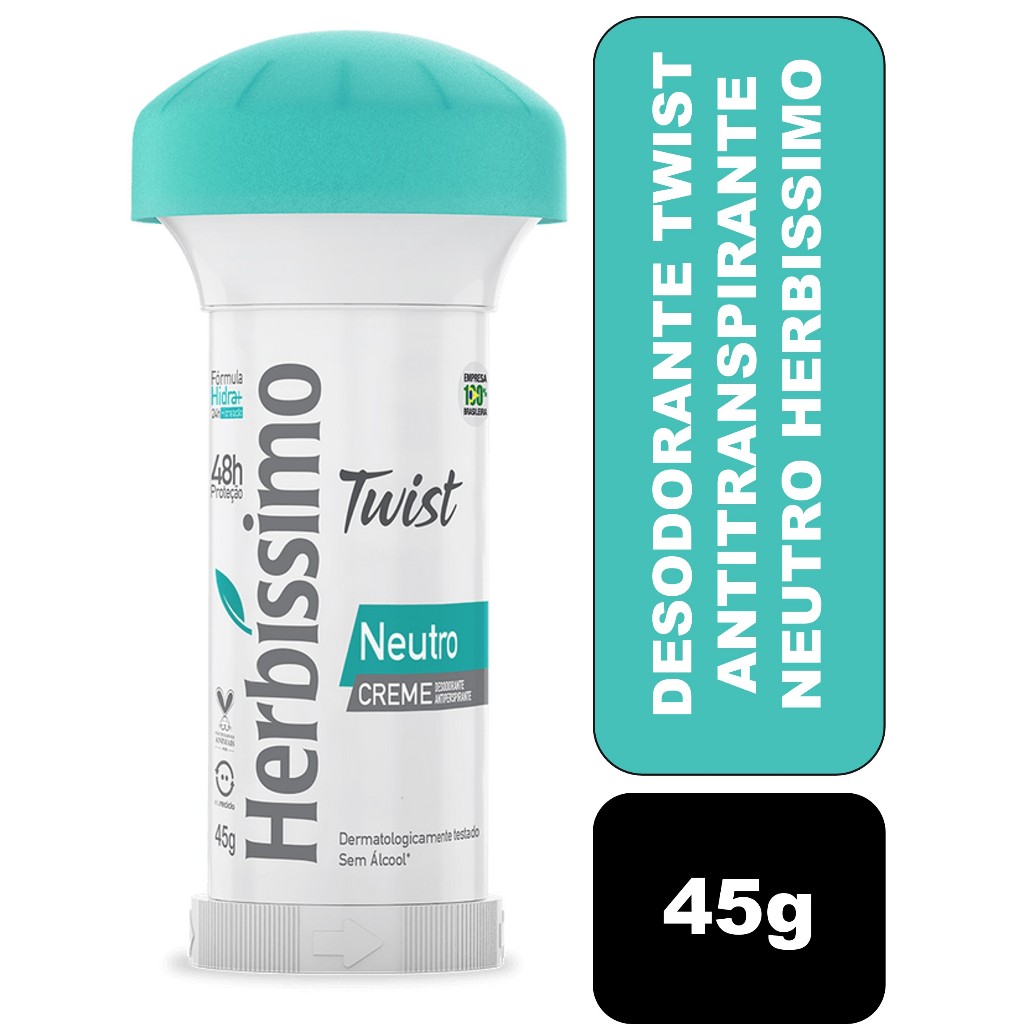 Desodorante Twist Antitranspirante Neutro Herbissimo 45g | Shopee Brasil