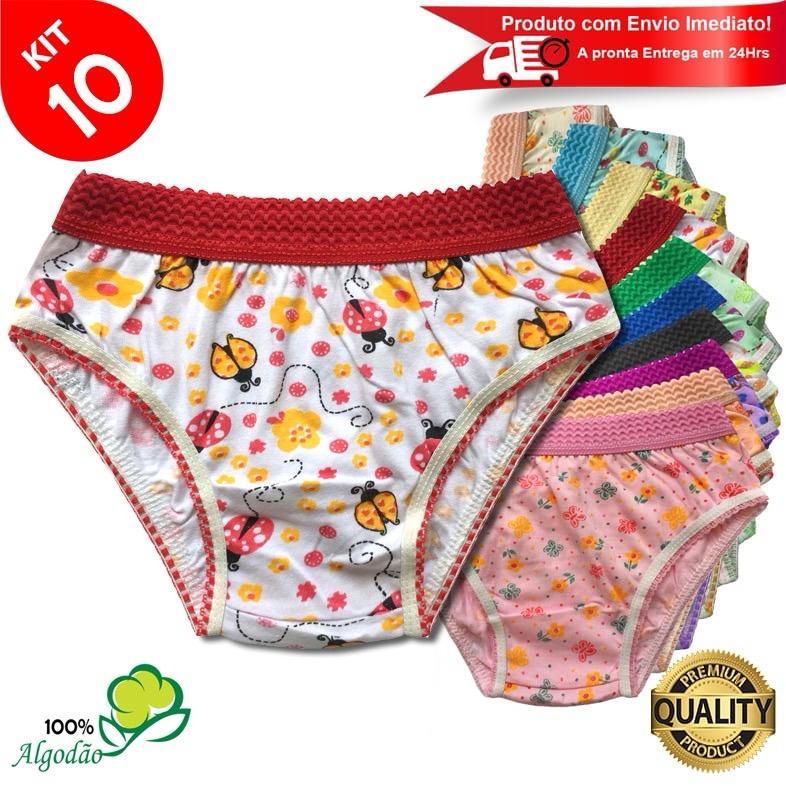 Kit 5 Calcinha Infantil Menina Pronta Entrega - Envio Imediato | Shopee ...