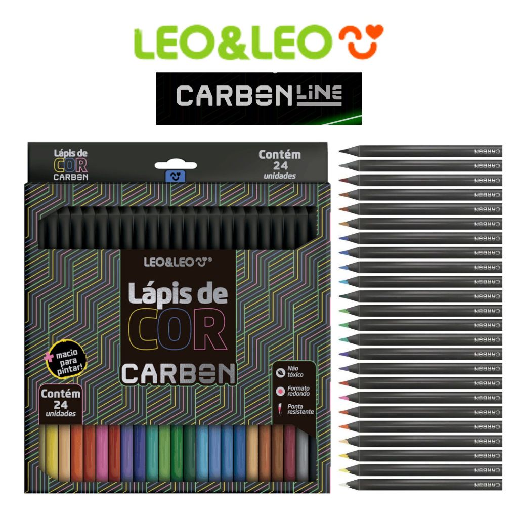 Lápis de cor carbon line soft leo e leo super macio material escolar ...