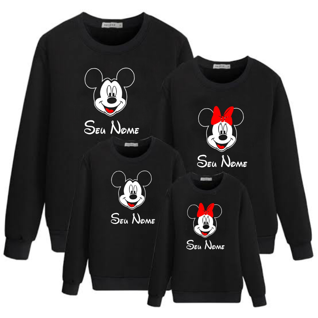 Kit moletom familia disney mickey minnie com 4 tal pai mae filho ou ...