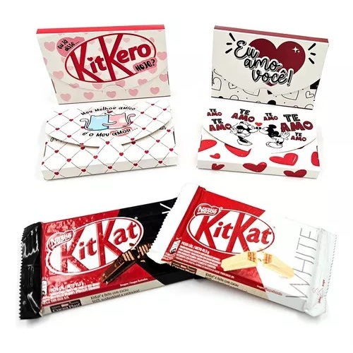 Caixa Embalagem (15un) para Kit Kat tema AMOR ou Dia dos Namorados ...