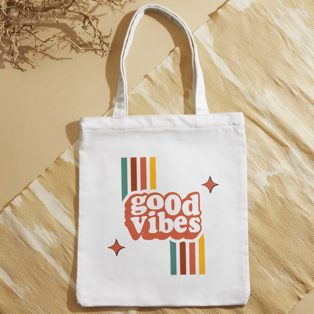 Sacola/Bolsa Ecobag Personalizada Good Vibes | Shopee Brasil
