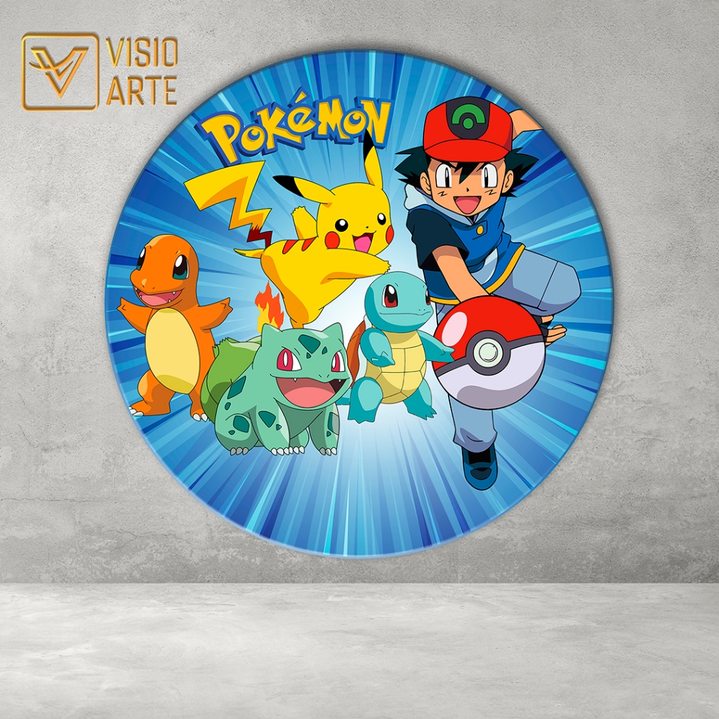 Painel Redondo Sublimado 3D POKEMON c/ Elastico | Shopee Brasil