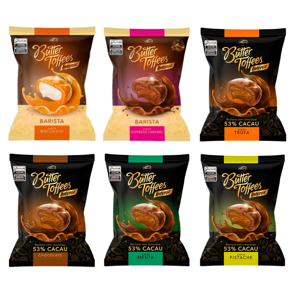 Butter Toffees Intense Arcor - 90g ou 500g Café Expresso e Macchiato ...