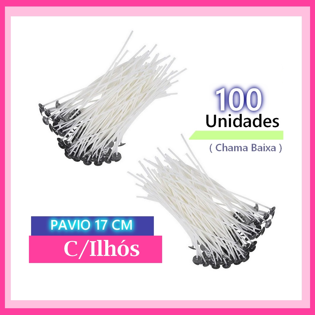 100 Pavios p/ Velas 17 cm c/ ilhós | Shopee Brasil