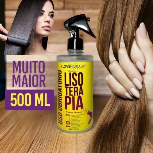 Spray Protetor Térmico 10 em 1 Defrizante Capilar Lisoterapia Finalizador Liso Extremo 500 ML ...