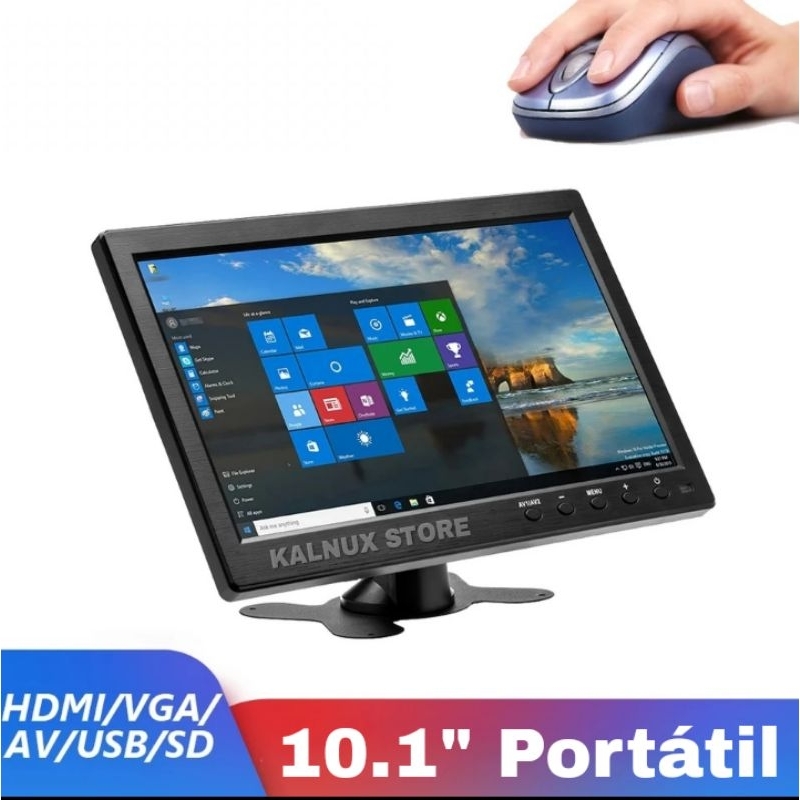 Monitor com HDMI VGA AV RCA USB para carro, computador pc, console ...