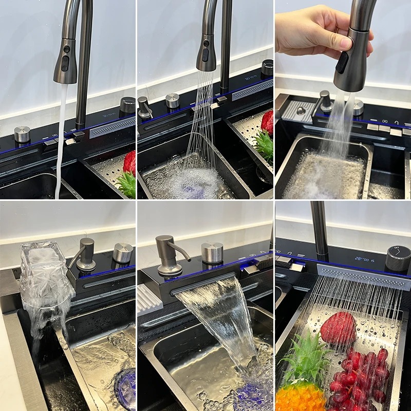 Cuba Cozinha Pia Aço Inox 304 Com Acessórios Cascata Smart ...