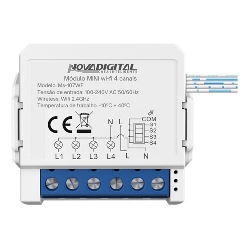 Módulo Relé Mini Inteligente Wifi 4 Canais Tuya Smart Life Alexa ...