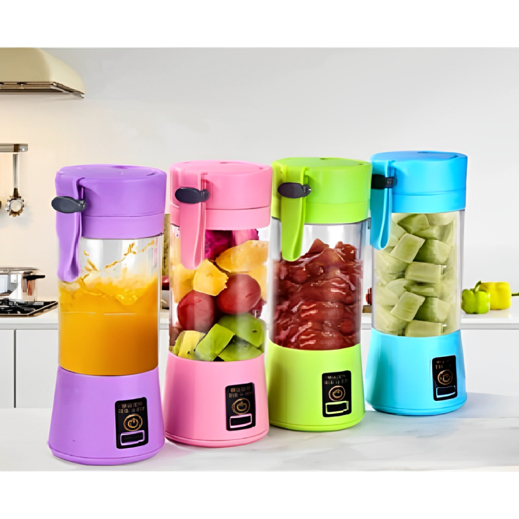 Mini Liquidificador Portátil Recarregável Micro USB Com 4 Lâminas Ou 6 ...