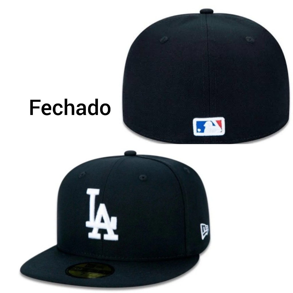 Boné LA Beisebol Fechado Snaplack Yankee Aba Reta MLB Los Angeles ...