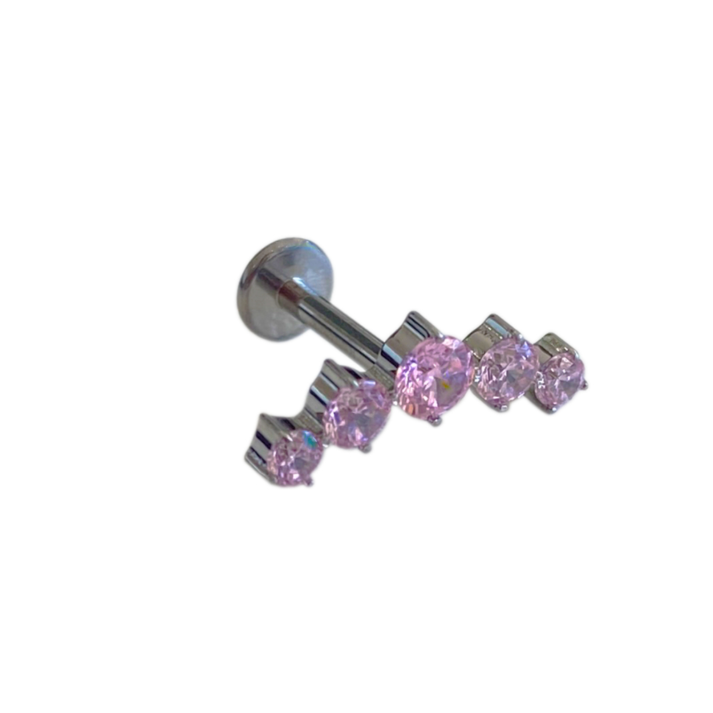 Piercing Labret Cluster Rosa Titânio Orelha Conch Helix 8mm | Shopee Brasil
