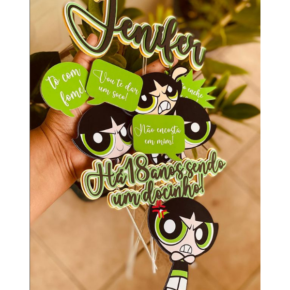 TOPO DE BOLO DOCINHO MENINAS SUPER PODEROSAS | Shopee Brasil
