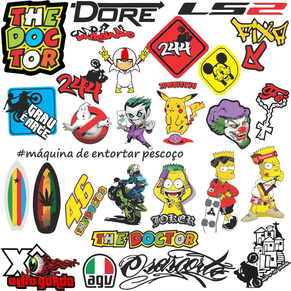 Kit 28 Adesivos Super Cartela Para Bike Capacete Moto Carro 30 x 40cm- Alta Qualidade | Shopee ...