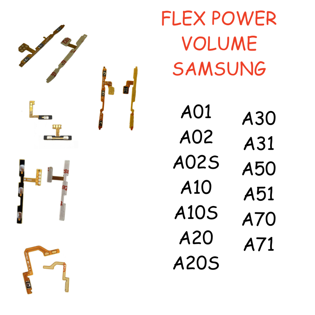 Botão Flat Flex Power Compatível para Samsung A01 A02 A02S A03 A03S A10 ...