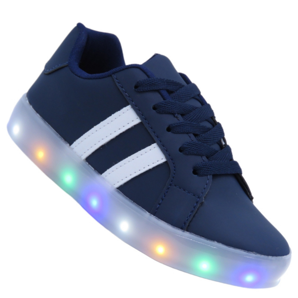 Tênis Infantil Masculino Menino Com LEDS Colorido Lançamento Envio ...