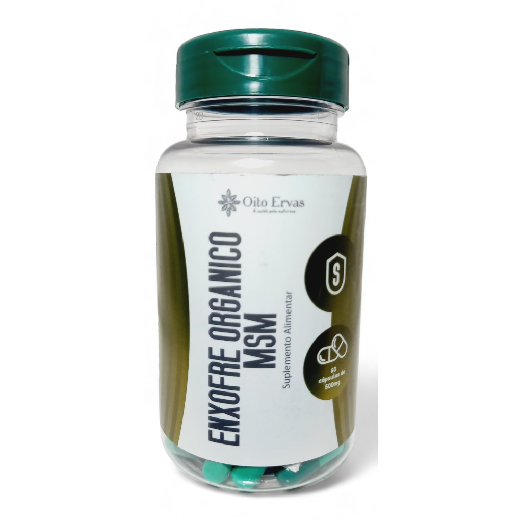 Enxofre Orgânico (MSM - Metilsulfometano + vitamina C) 60caps 500mg - Oito Ervas | Shopee Brasil
