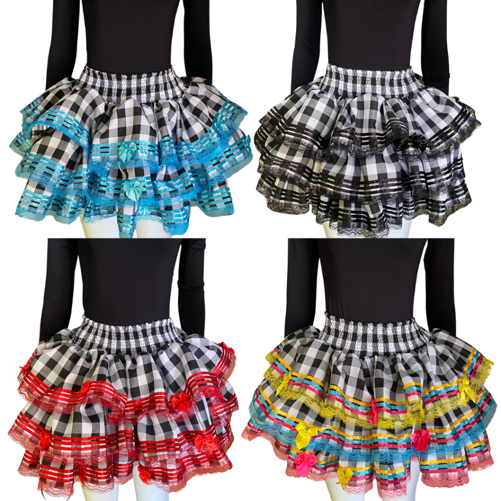 KIT 4 SAIAS CAIPIRA FESTA JUNINA TRAJE JUNINO | Shopee Brasil