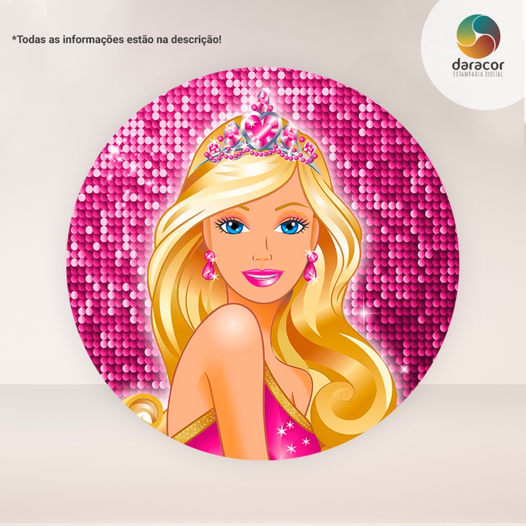 Painel Redondo Barbie 1,50X1,50 C/Elástico | Shopee Brasil