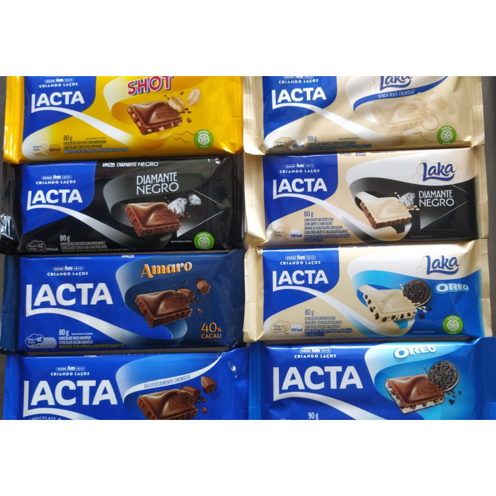 kit 10 Barra de Chocolate Lacta de 80g cada Sortida | Shopee Brasil