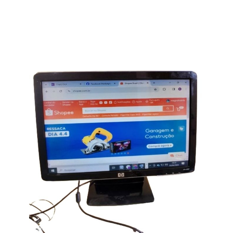 Monitor Hp 19 polegadas Tela widescreen C/ pequeno detalhe na tela | Shopee Brasil