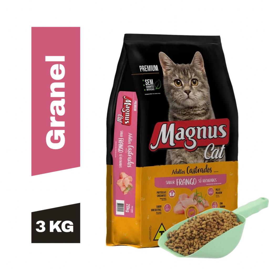 RAÇÃO PARA GATO MAGNUS CAT PASTELZINHO RECHEADOS (3KG GRANEL) - Ração ...