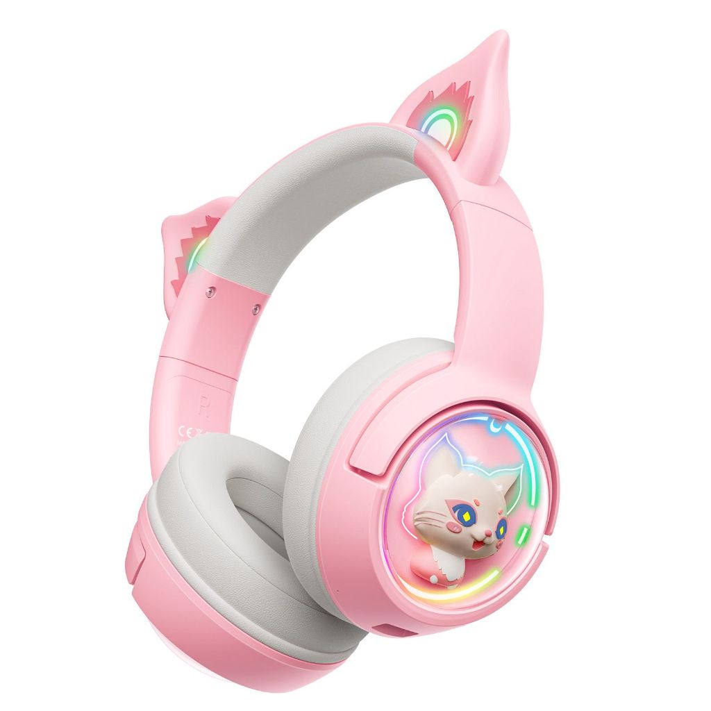Fone Headset Gamer Bluetooth sem Fio Infantil Gatinho Luzes de LED ...