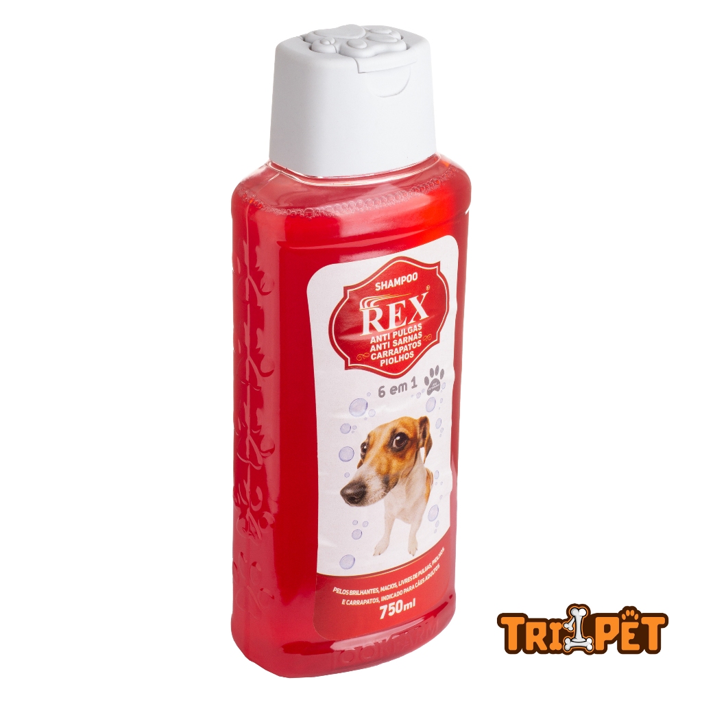Shampoo para Cachorro Rex Anti Pulgas Sarna e Carrapatos - 750ml ...