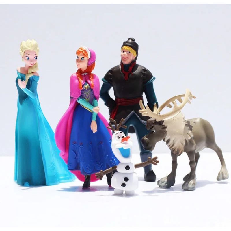 Kit 5 bonecos miniatura frozen e seus amigos coleção completa brinquedo ...