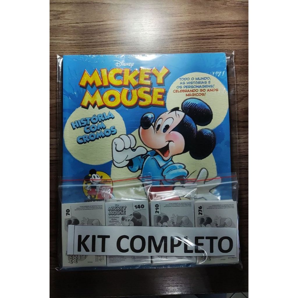 álbum de figurinhas mickey mouse 90 anos completo para colar + cards ...
