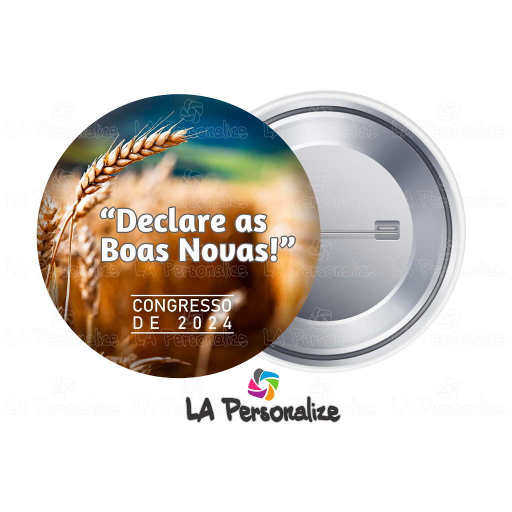 kit com 5 Botton Congresso 2024 Declare as Boas Novas | Shopee Brasil