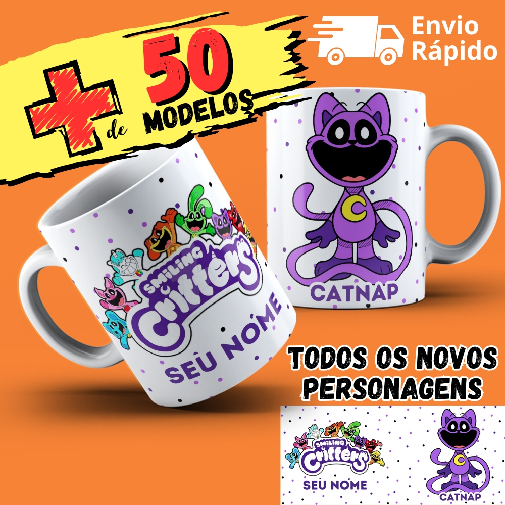 Caneca Smiling Critters com Nome Lançamento com Todos os Novos ...