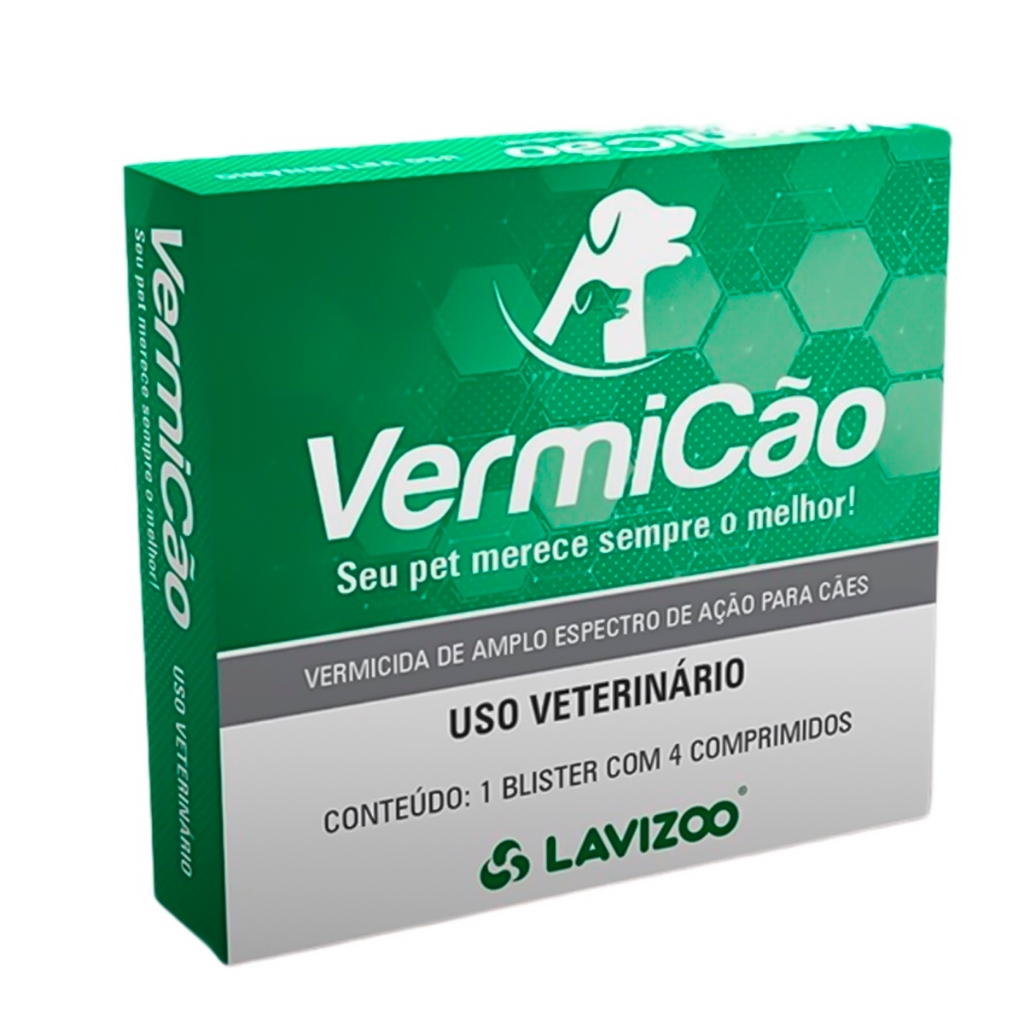 Vermicao Cartucho C/4 Comprimidos Vermifugo para Cachorro | Shopee Brasil