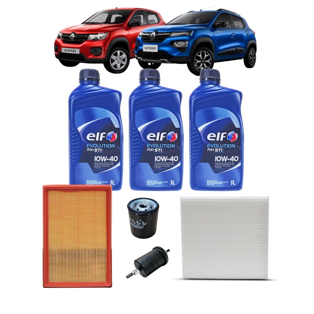 Kit Troca de Oleo Renault Kwid 1.0 12v 3cil Elf 10w40 | Shopee Brasil
