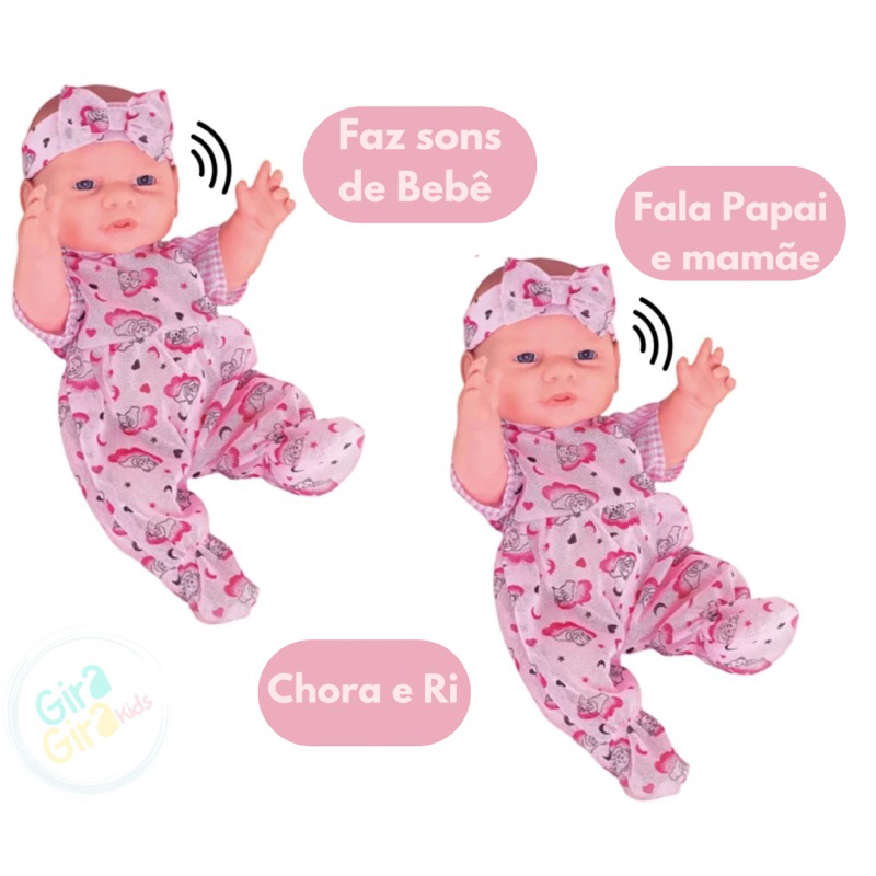 KIT 2 BONECAS PEPITA CHORA E RI FAZ SONS DE NENEM | Shopee Brasil