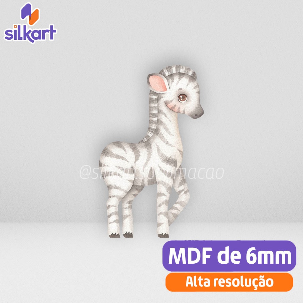 Display de chão Safari Zebra Aquarela MDF 50cm / 60cm / 70cm / 80cm ...