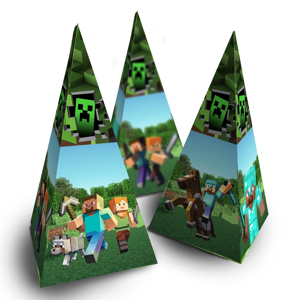 Kit 10 caixinhas Cone Pirâmide Minecraft | Shopee Brasil