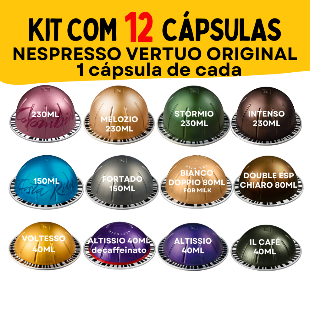 Kit Cápsulas de Café Nespresso Original Linha VERTUO Variados Sabores ...