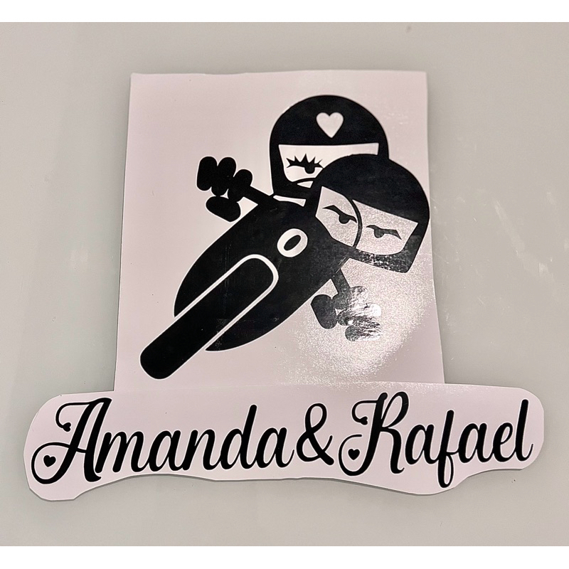 Adesivo | personalizado casal motoqueiro com nome | 20cm | Shopee Brasil