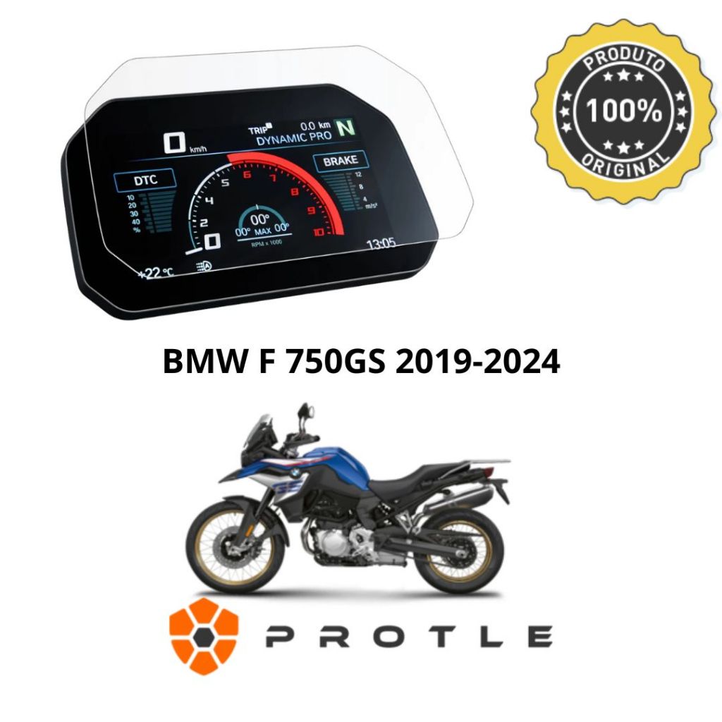 Protetor Painel Bmw F 750GS 2019 2020 2021 2022 2023 2024 Película Nanoglass 9h Anti Risco ...