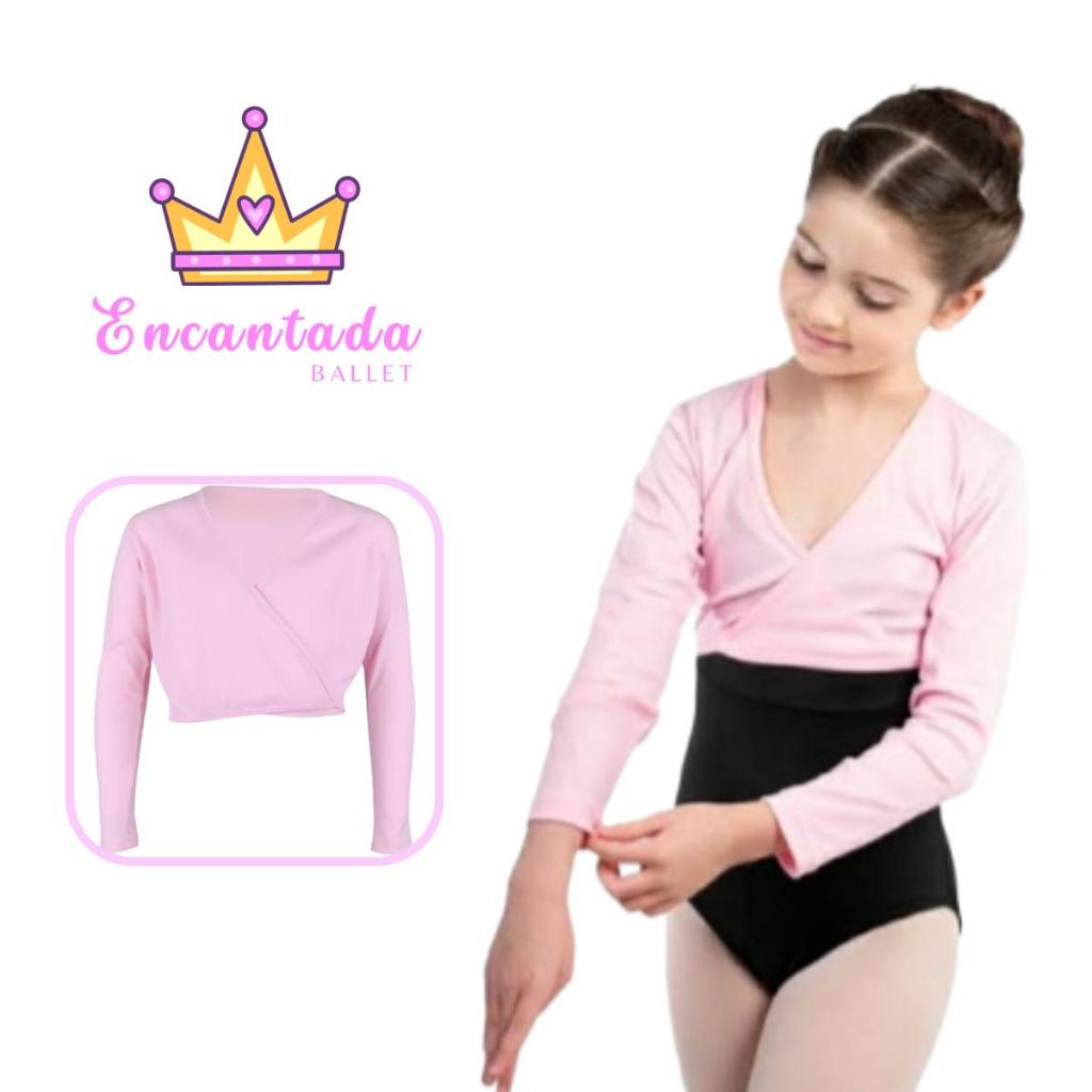 Casaquinho de Ballet Infantil / Juvenil ROSA Balé Dança Bolero Casaco ...