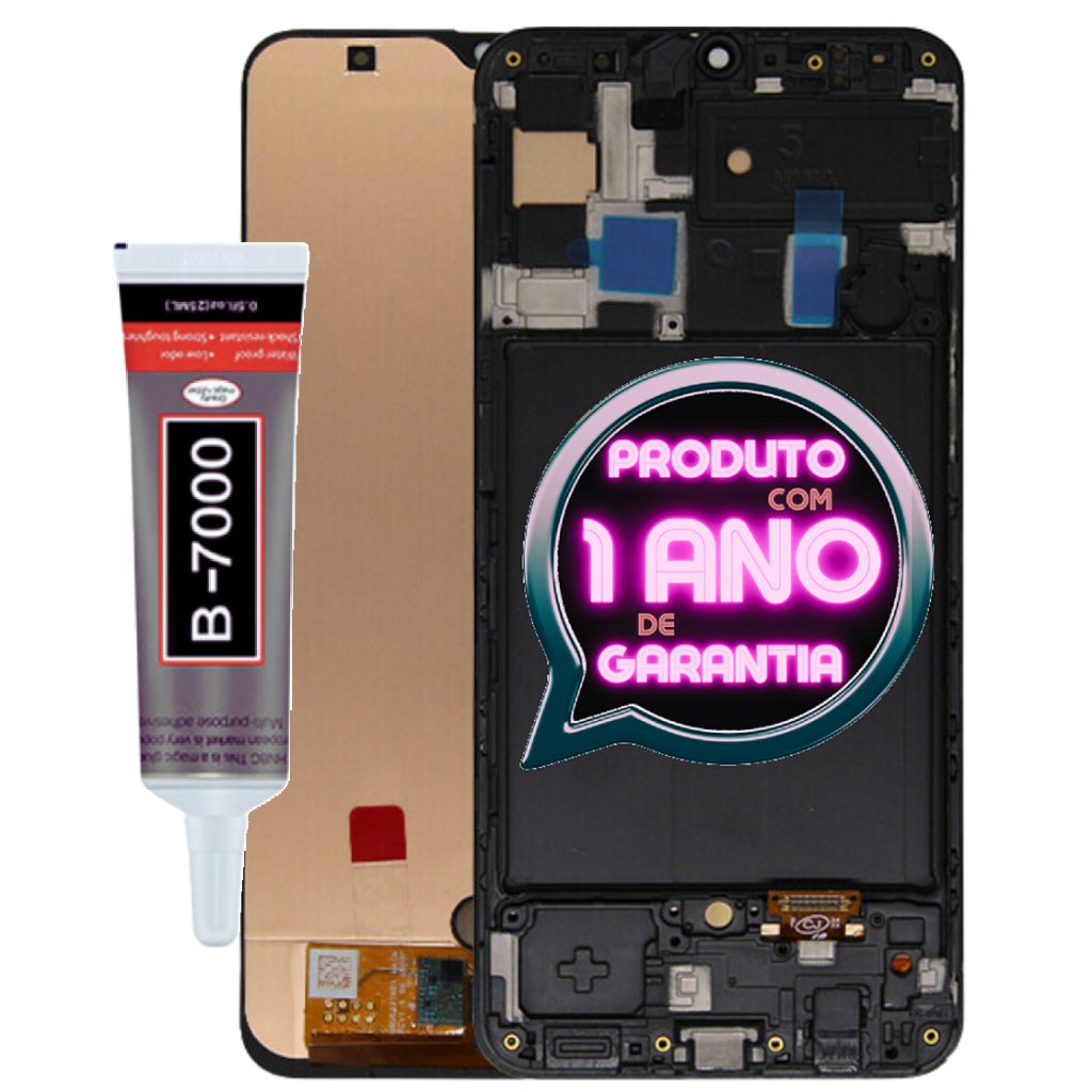 Tela Display Frontal Completa Oled Compatível Galaxy A30 / A50 / A50s + Aro Chassis + Cola ...