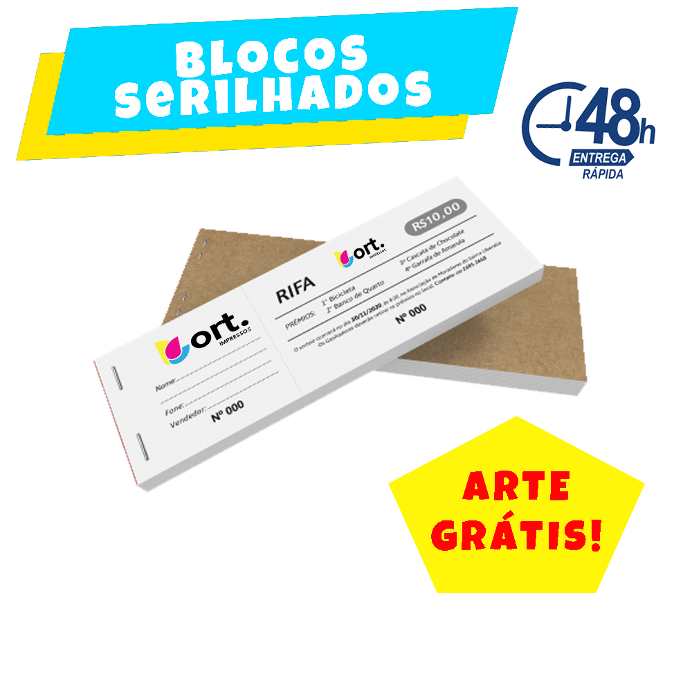 Blocos de rifas personalizados de qualidade / Destacáveis / envio ...