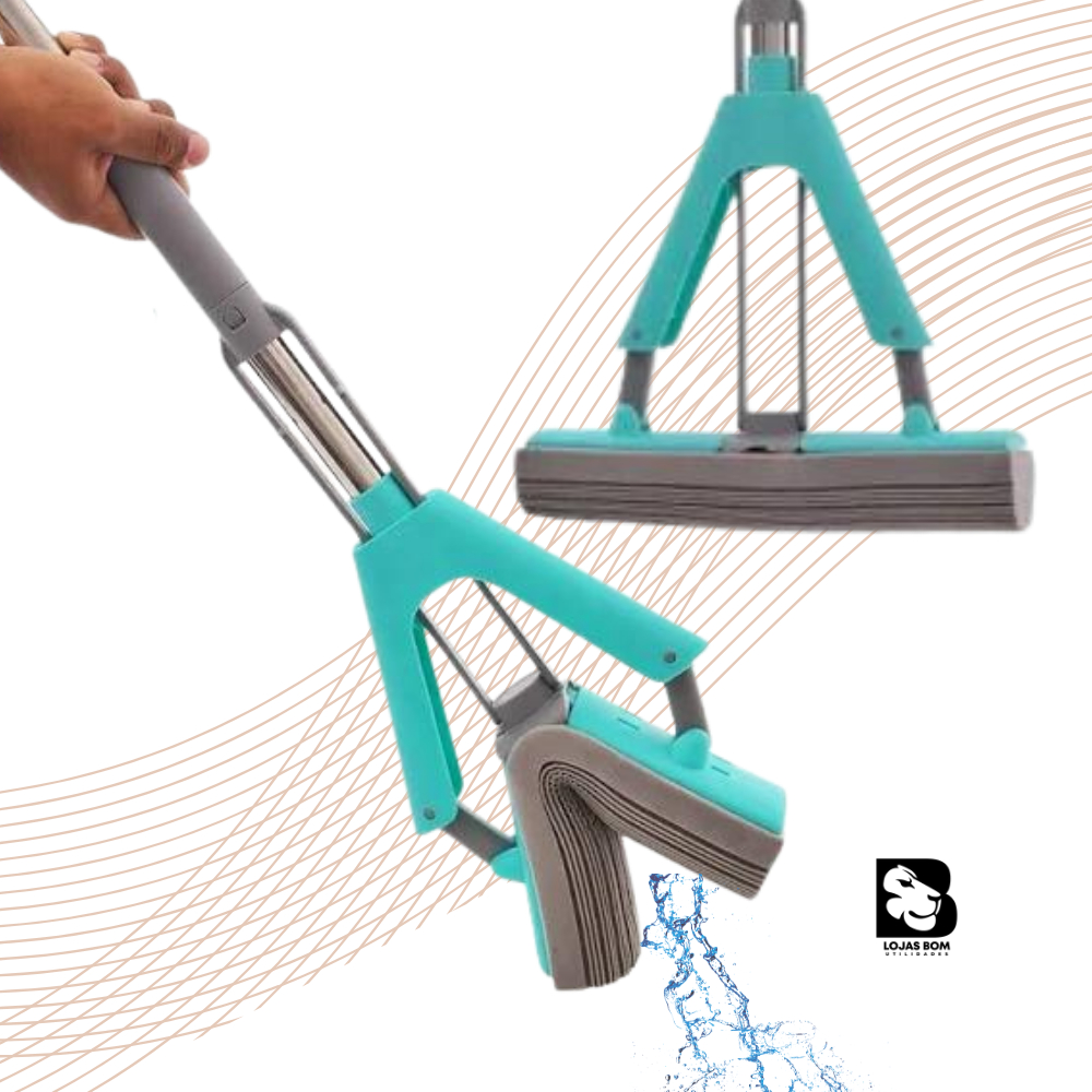 Mop Dobrável Com Espuma Absorvente Rodo Esfregão Microfibra Alta ...