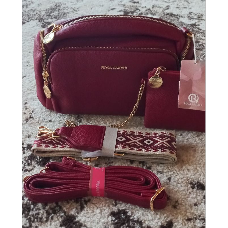 Bolsa transversal Rosa Amora (vermelha) | Shopee Brasil