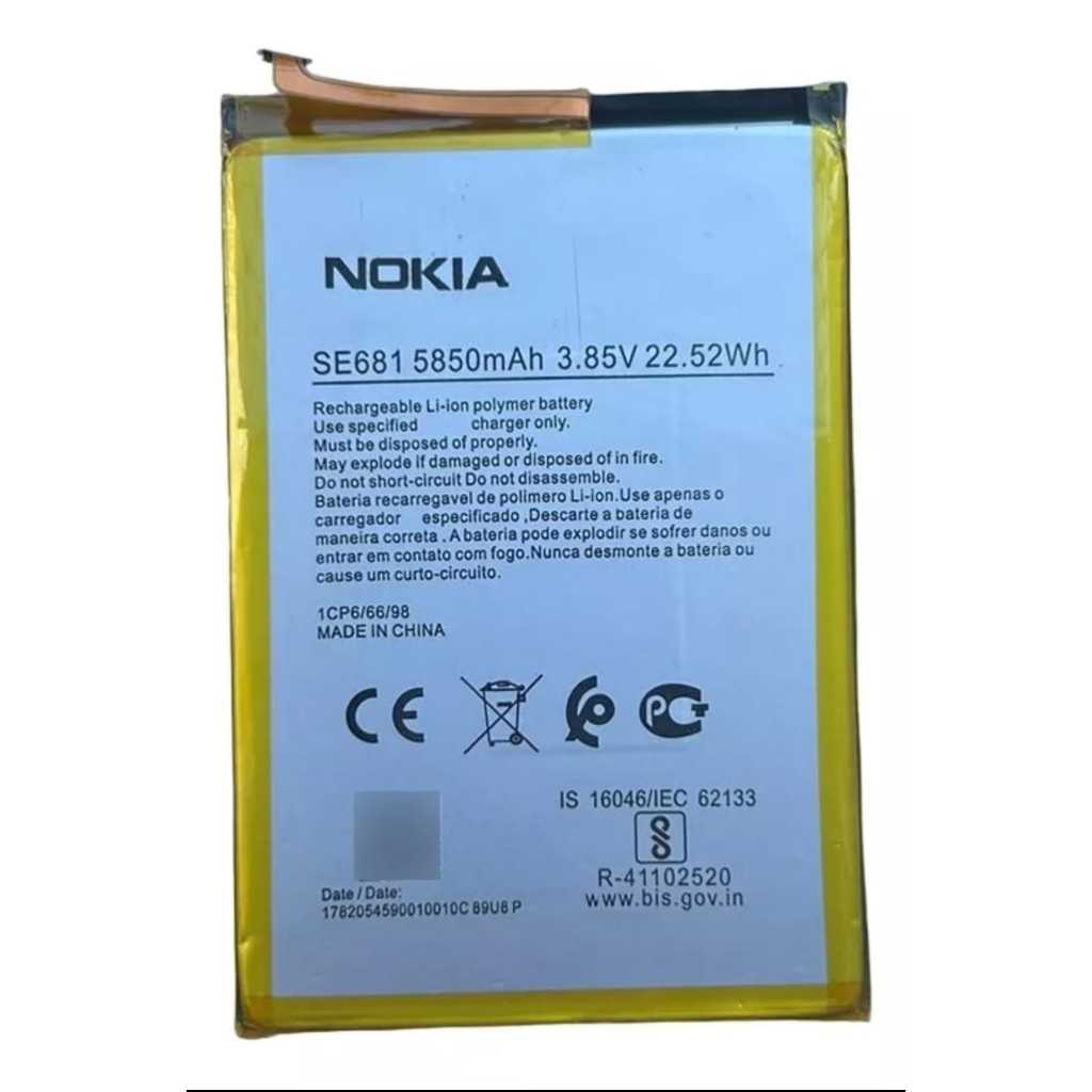 Bateria SE681 Para Nokia C30 Nova orig 5850Mah | Shopee Brasil