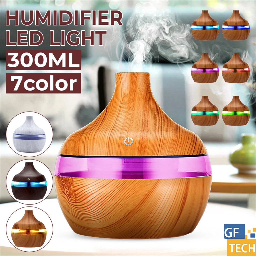 Mini Umidificador De Ar Com Aromaterapia E Led 300ml Madeira ...