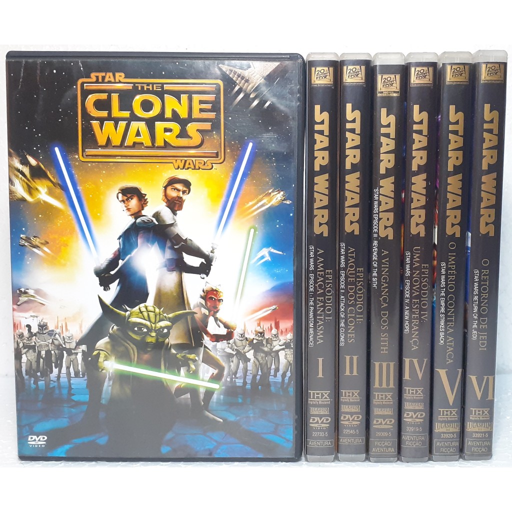Star Wars Episódios I ao VI + The Clone Wars - DVDs Originais | Shopee ...