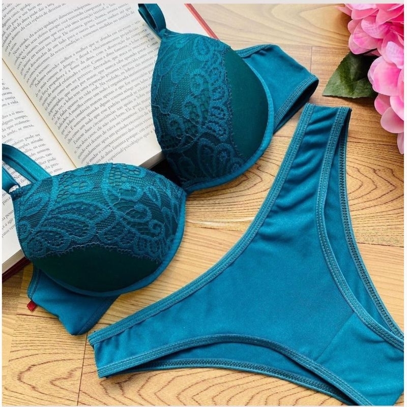 kit c/ 2 conjuntos de lingerie basica , moda feminina, moda popular ...