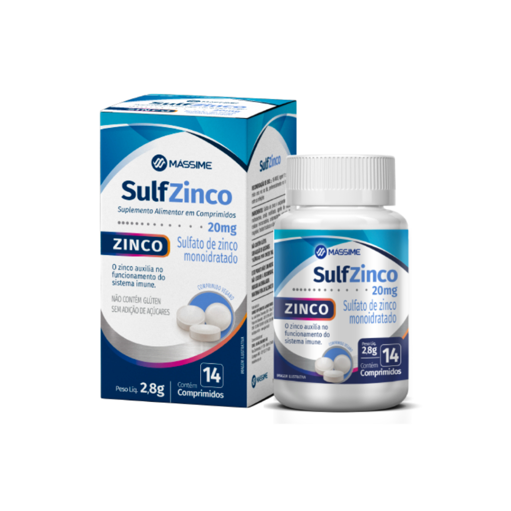 Sulfzinco Sulfato De Zinco 20mg Similar Unizinco C/ 14 Comp | Shopee Brasil